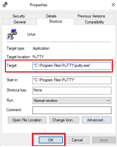 Steps for Creating Putty shortcuts in Windows - ESDS