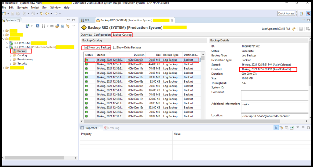 How to Add Systems in HANA Studio and Check Backup Status | ESDS